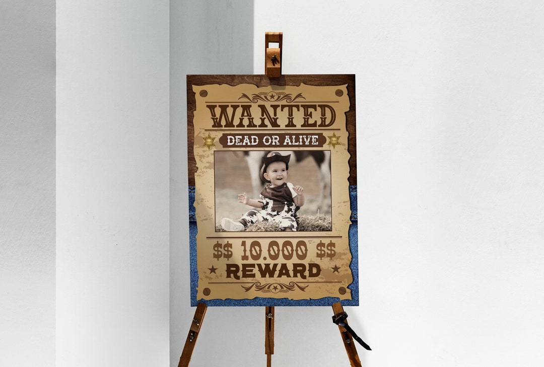 Cowboy Birthday Printable Wanted Sign Template, Rodeo Western Birthday ...