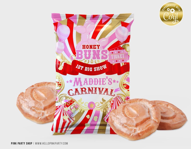 Carnival Birthday Thank You Tag: Editable Circus Favor (printable ...