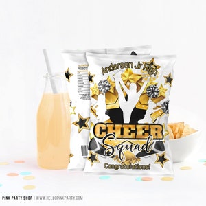 Cheerleading Water Labels Wrapper, Printable Templates, Cheer Squad ...