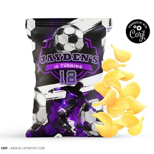 Soccer Birthday Chip Bag Template: Personalized Football Party (digital ...