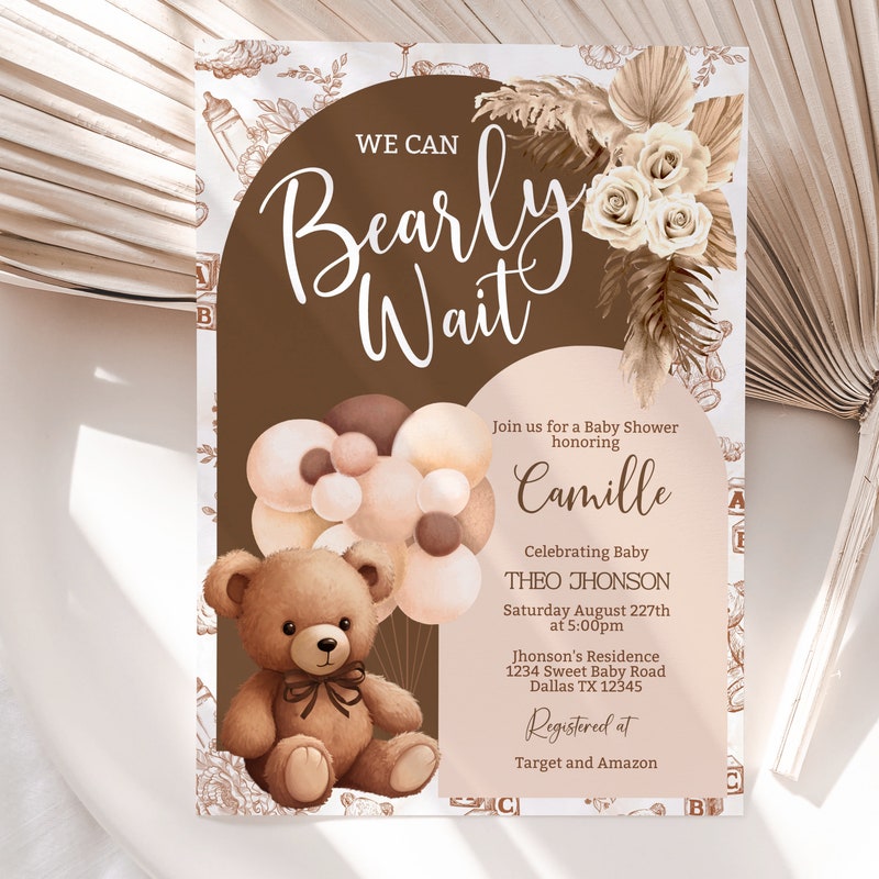 We Can Bearly Wait Baby Shower Invitation - Etsy