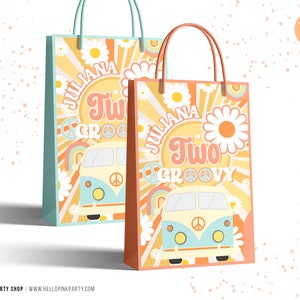 Editable Two Groovy Birthday Candy Bar Wrapper Daisy Hippie Boho Retro ...