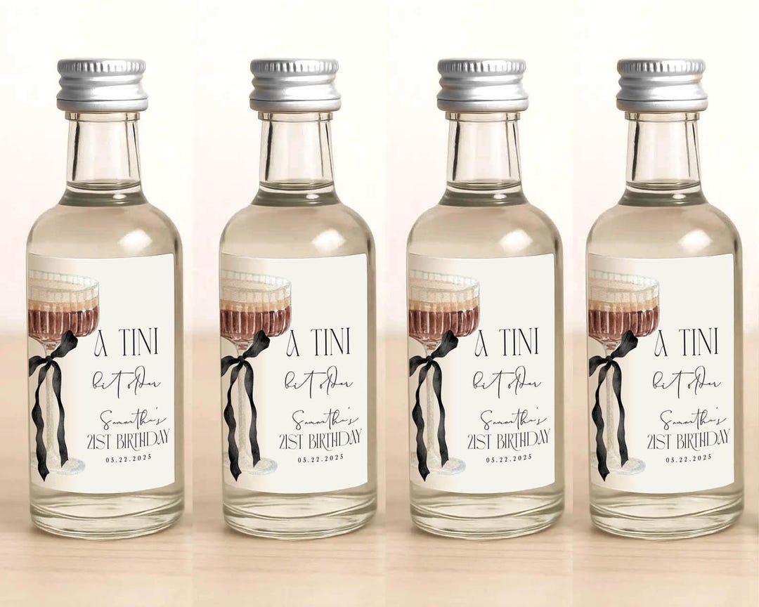 A Tini Bit Older Birthday Party Liquor Bottle Label Editable Template ...