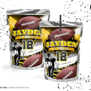 Football Birthday Chip Bag Template (printable) - Etsy