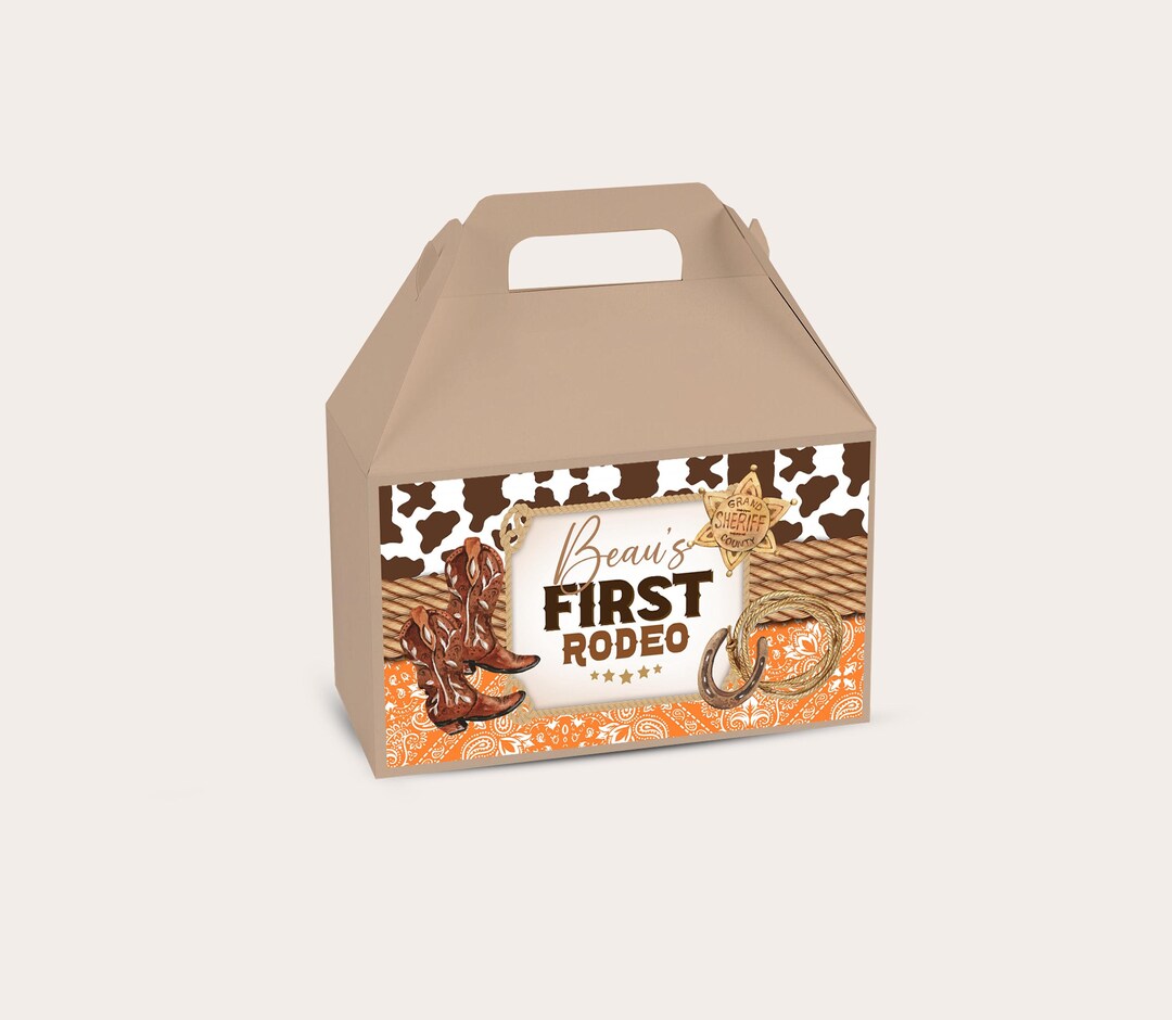 Cowboy Birthday Gable Box Labels, Printable Templates, Western Birthday ...