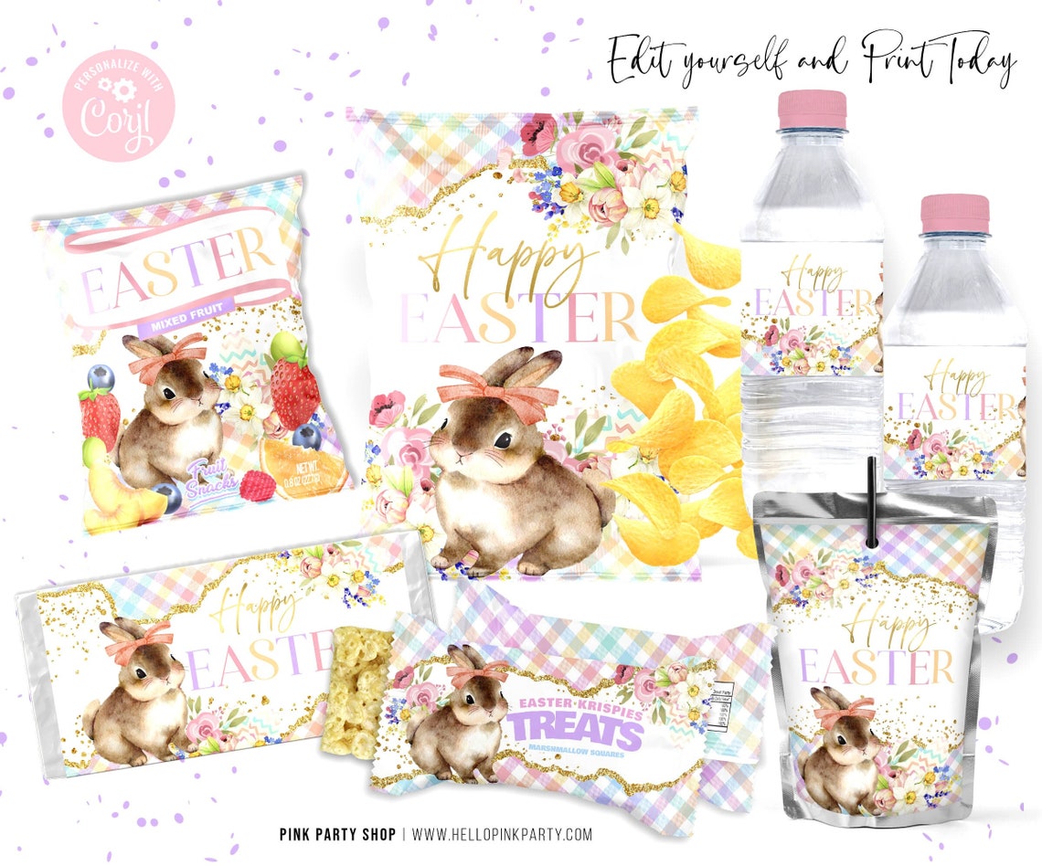 EASTER PRINTABLE BUNDLE Party Bundle Kit, Template Printable, Easter ...