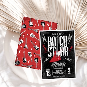 Rock and Roll Birthday Invitation Template: Editable Music Rockstar ...