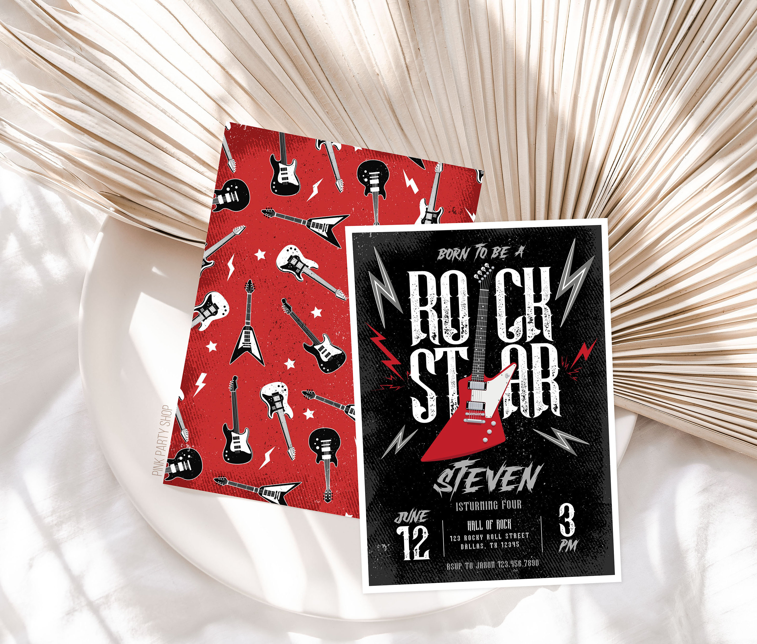 Plantilla de invitación de cumpleaños de rock and roll - Etsy México