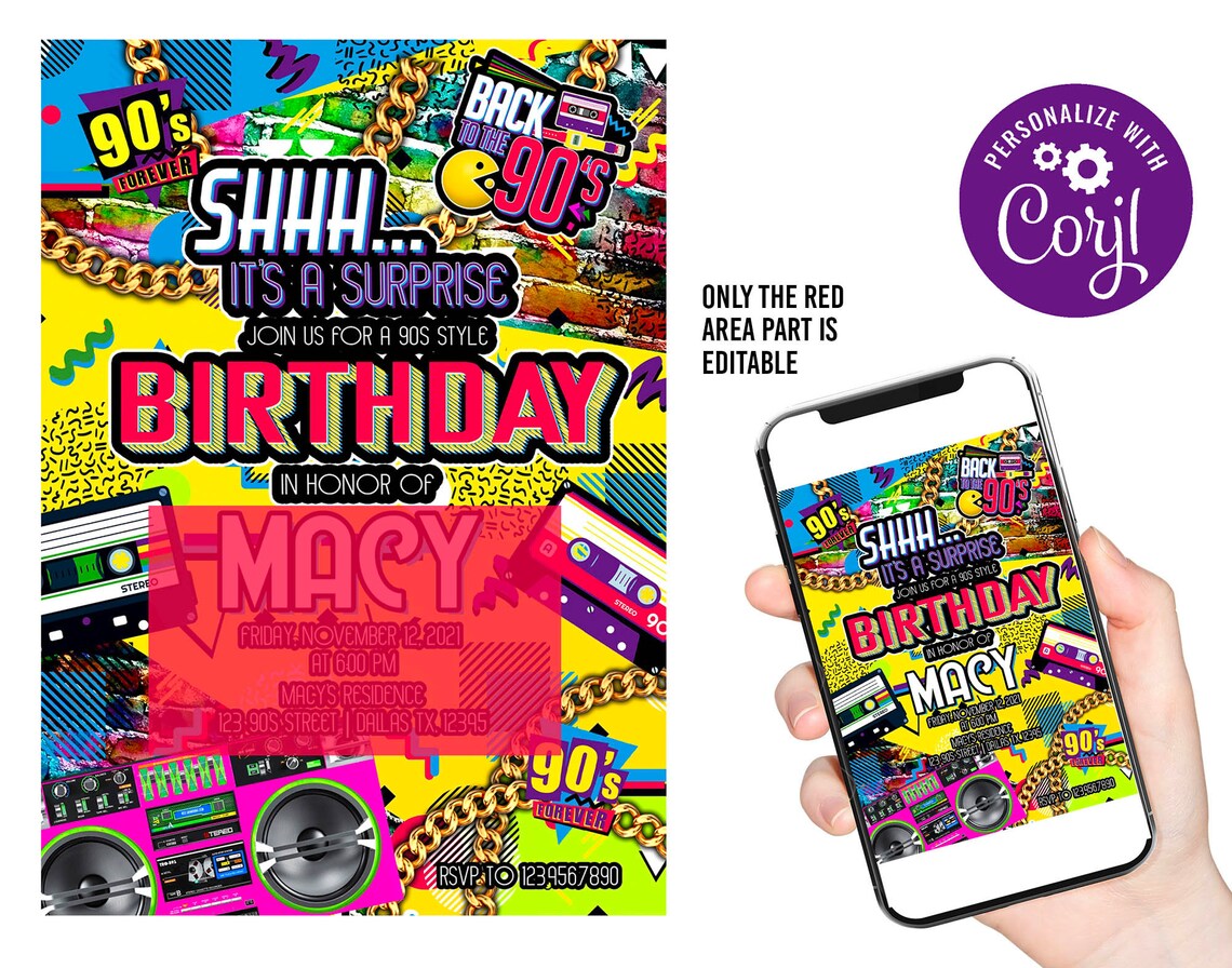 Editable Birthday Invitation Template Printable Birthday Etsy Editable Birthday Invitation Template Printable Birthday Etsy