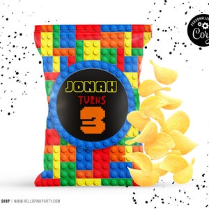 Blocks Birthday Party Bundle Kit, Template Printable, Building Bricks ...