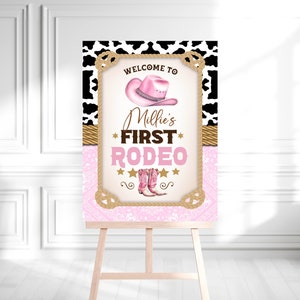 Cowgirl Birthday Printable Welcome Sign Template Rodeo Western Birthday ...