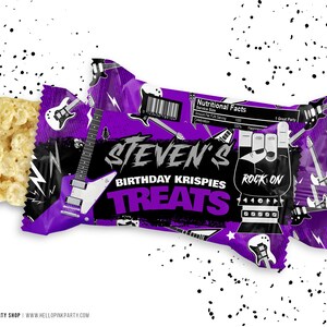 Editable Rock Star Birthday Party Custom Candy Bar, Born to Rock Party ...