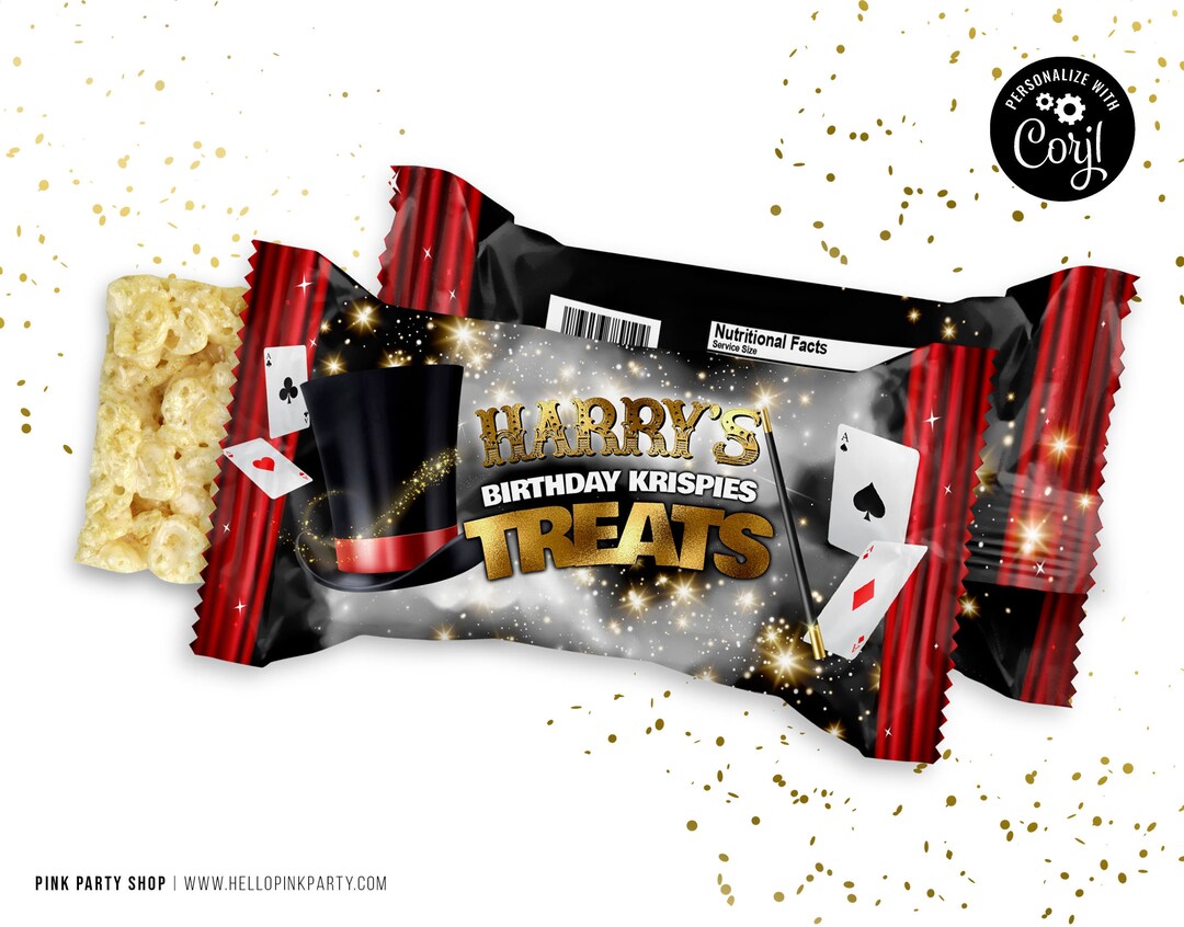 Magician Birthday Candy Bar Wrapper, Printable Templates, Magic Show ...