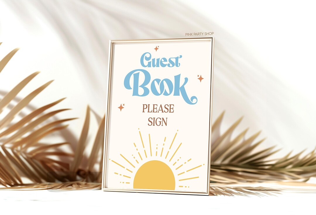 Guest Book Sign Sunshine Baby Shower Sonshine Signing Book Table Sign ...