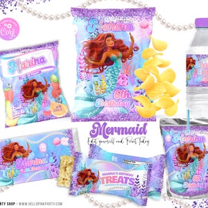 Mermaid Birthday Party Bundle Kit, Template Printable, Mermaid Theme ...