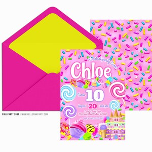 Candyland Birthday Invitation Editable Printable Template Candy Theme ...