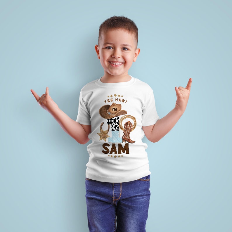Cowboy 1st Birthday T-shirt Design: Editable Rodeo Template (digital ...