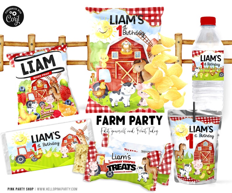 Farm Animals Birthday Fruit Snacks Barn Barnyard Birthday - Etsy