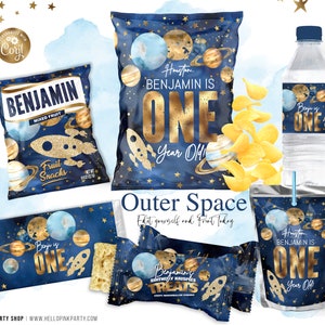 Editable Outer Space Favor Tags Space Birthday Thank You Label Galaxy ...