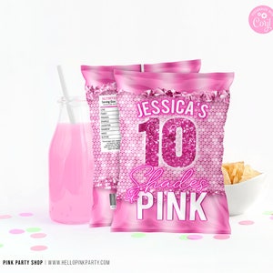 Shades of Pink Birthday Cotton Candy Wrapper Template Printable Pink ...