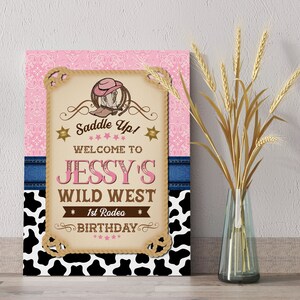 Cowgirl Birthday Printable Welcome Sign Template, Rodeo Western ...