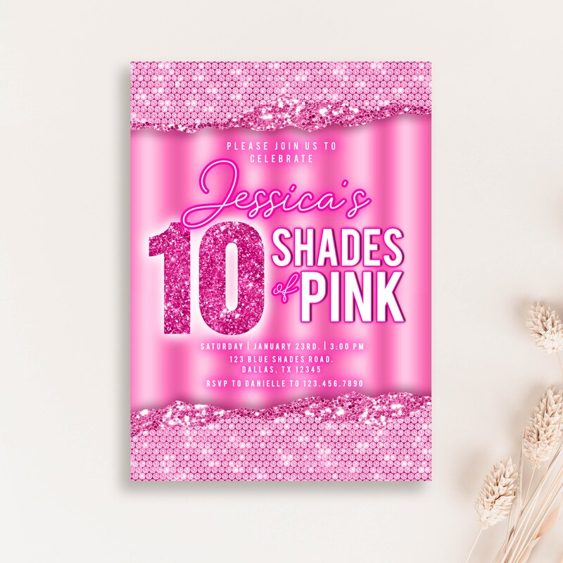 Pink Invitations - Etsy