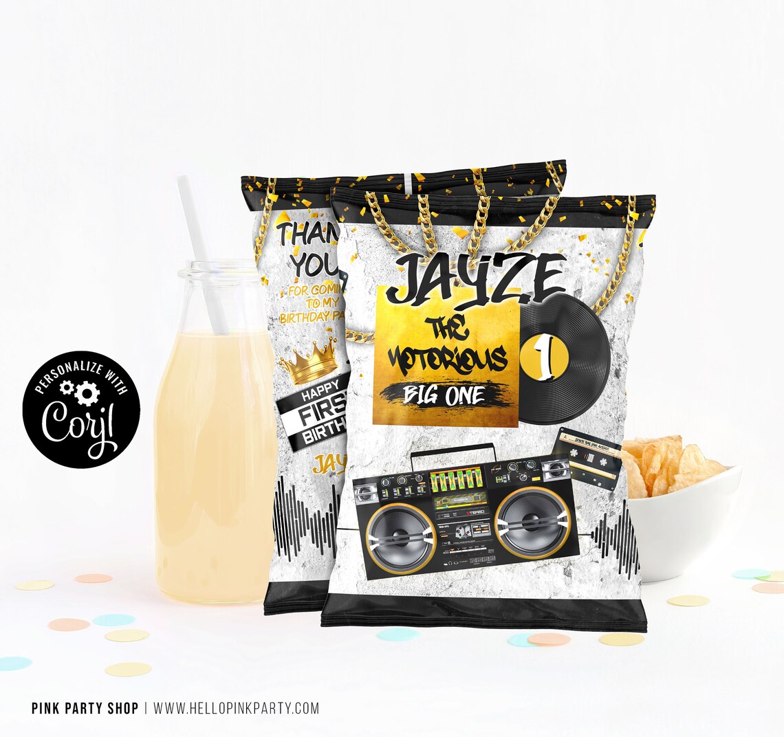 Hip Hop Birthday Chip Bag Template Printable Notorious - Etsy
