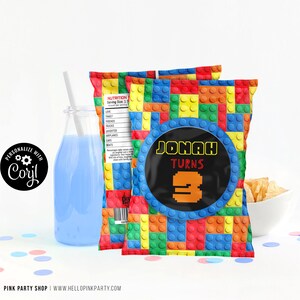 Blocks Birthday Party Bundle Kit, Template Printable, Building Bricks ...