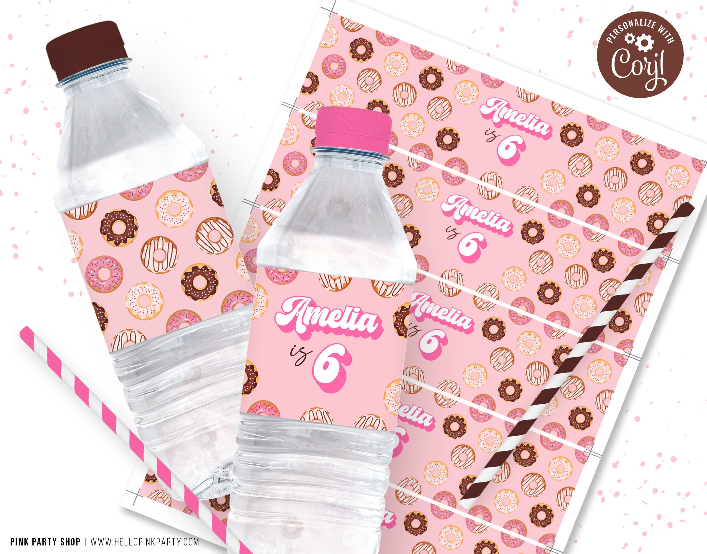 Donut Birthday Party Bundle Kit Template Printable Donuts - Etsy