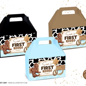 Cowboy Birthday Gable Box Labels, Printable Templates, Western Birthday ...
