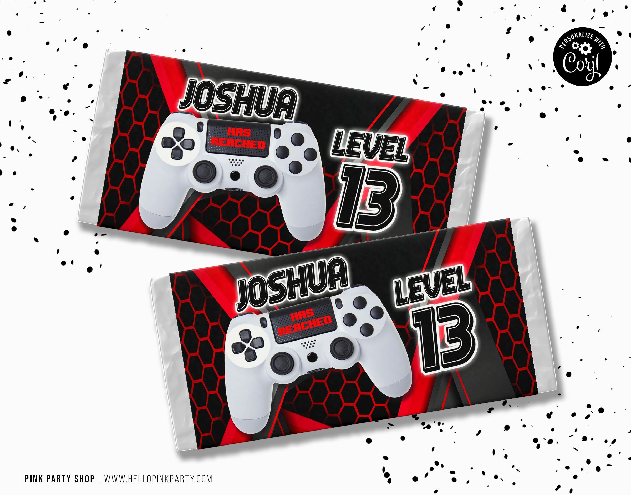 Gamer Birthday Candy Bar Wrapper Template Printable Gaming - Etsy