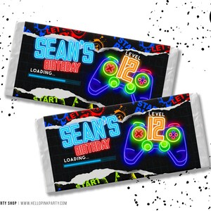 Gamer Birthday Fruit Snacks Bag Template Printable Gaming Birthday ...