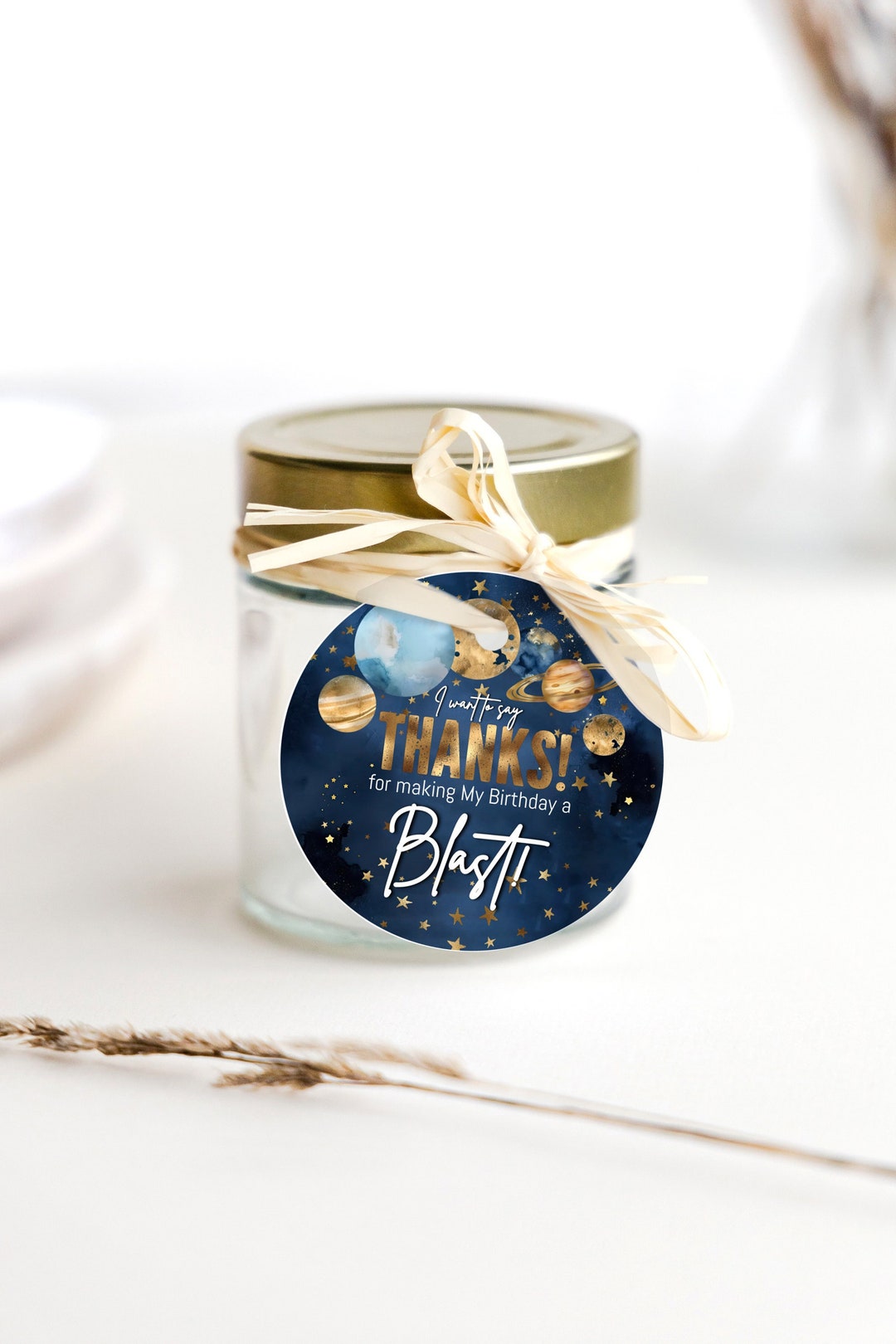 Editable Outer Space Favor Tags Space Birthday Thank You Label Galaxy ...