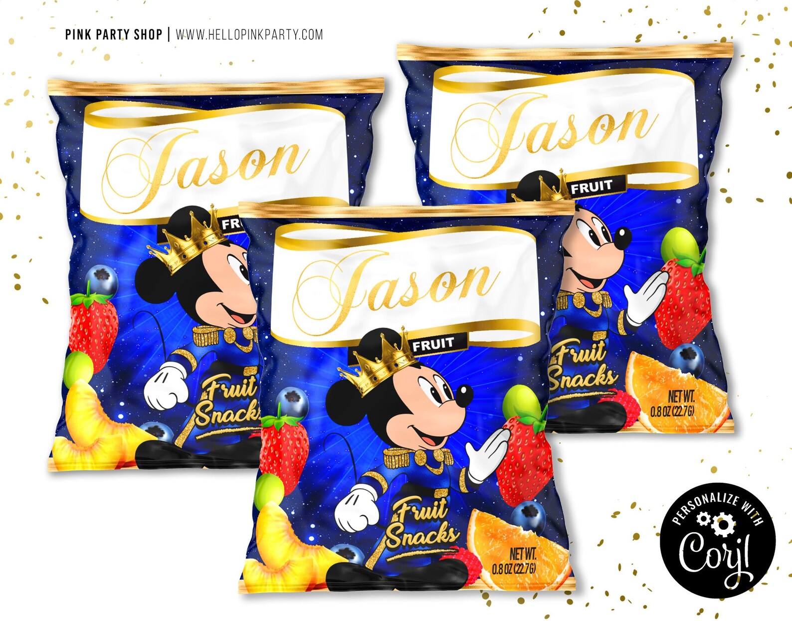 Kids Birthday Fruit Snacks Bag Template Printable Kids | Etsy