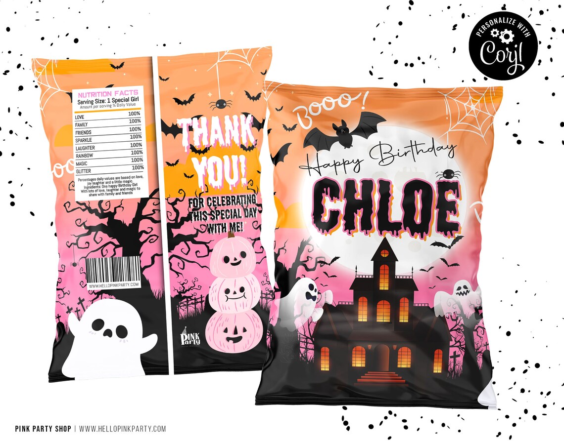 Halloween Chip Bag Spooky Boo Birthday Chip Bag Halloween - Etsy