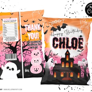 Halloween Chip Bag, Spooky Boo Birthday Chip Bag, Halloween Scary Party ...