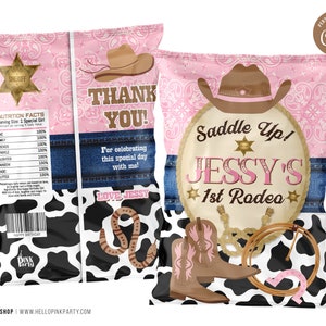 Cowgirl Birthday Lollipop Labels, Template Printable, Cowboy Western ...