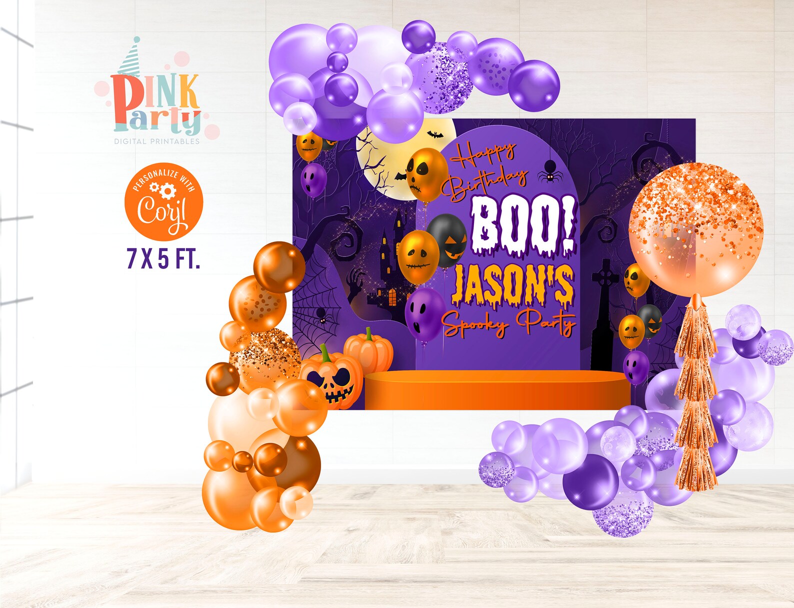 HALLOWEEN PARTY Backdrop Printable Template Kids Birthday - Etsy