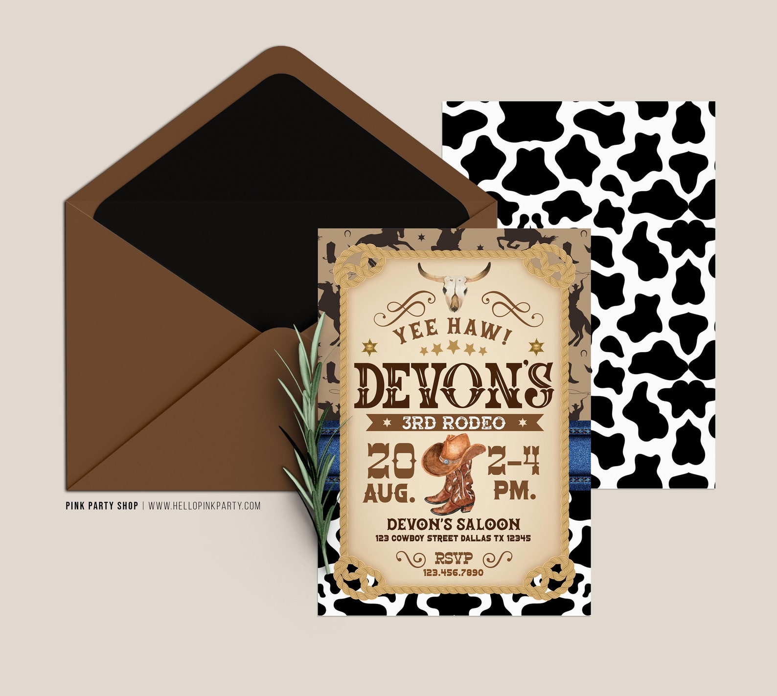COWBOY RODEO INVITATION Western Birthday Invitationprintable - Etsy