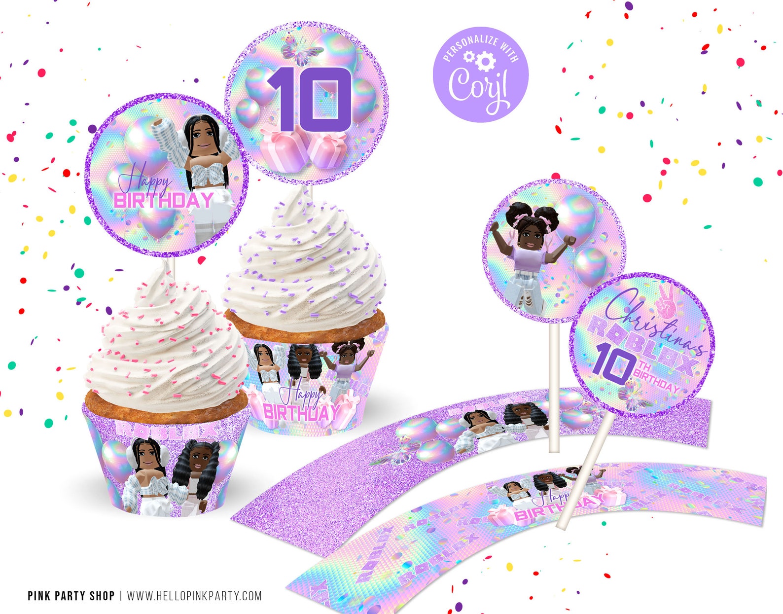 Kids Birthday Cupcake Toppers Template Printable Kids - Etsy