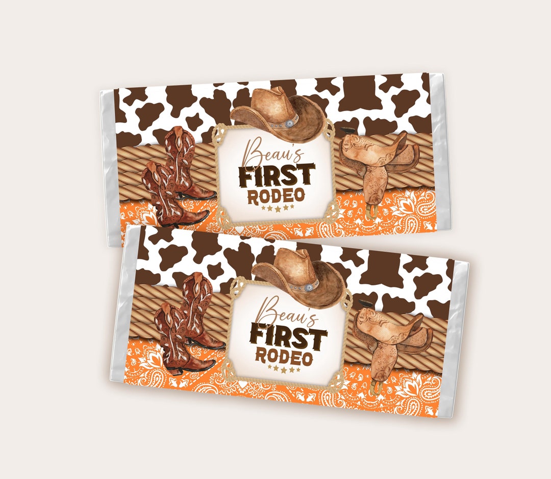 Cowboy Birthday Party Candy Bar Wrapper, Template Printable, 1st Rodeo ...
