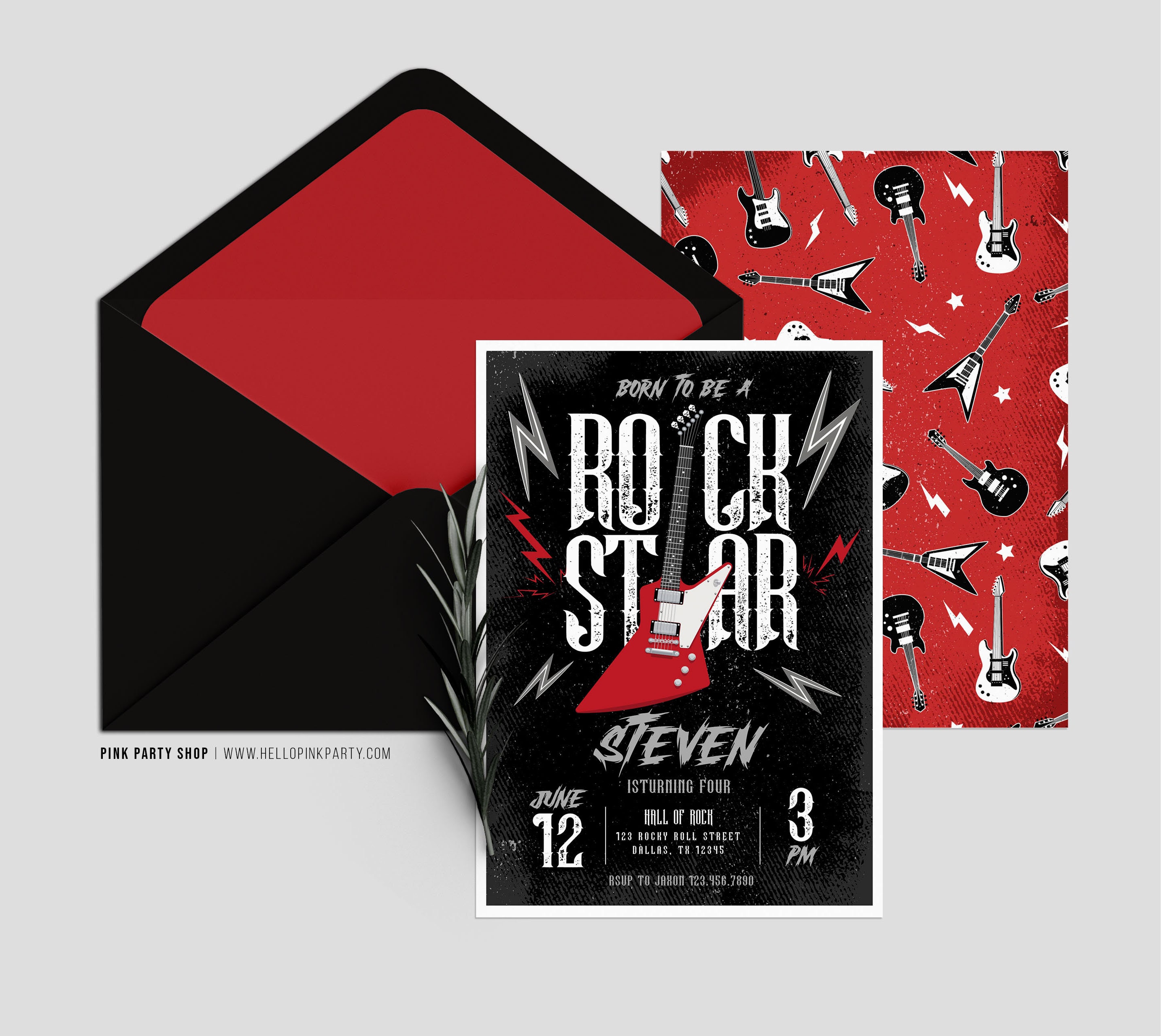 Plantilla de invitación de cumpleaños de rock and roll - Etsy México