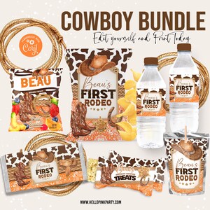 Cowboy Birthday Party Candy Bar Wrapper, Template Printable, 1st Rodeo ...