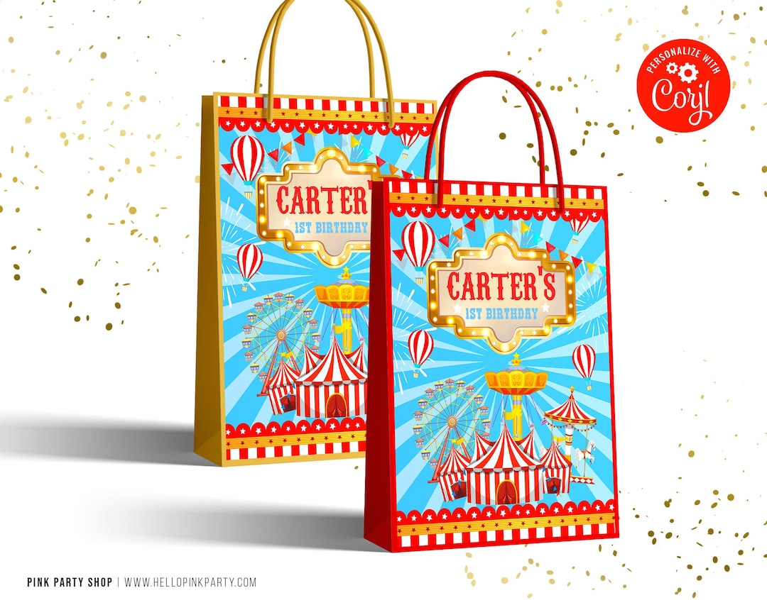 Kids Birthday Gift Bag Labels, Template Printable, Kids Birthday Gift ...