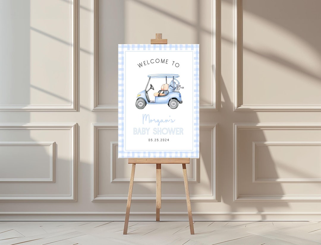 Editable Golf Baby Shower Welcome Sign: Tee Time Decor (digital ...
