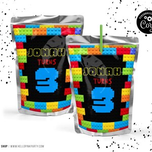 Blocks Birthday Party Bundle Kit, Template Printable, Building Bricks ...