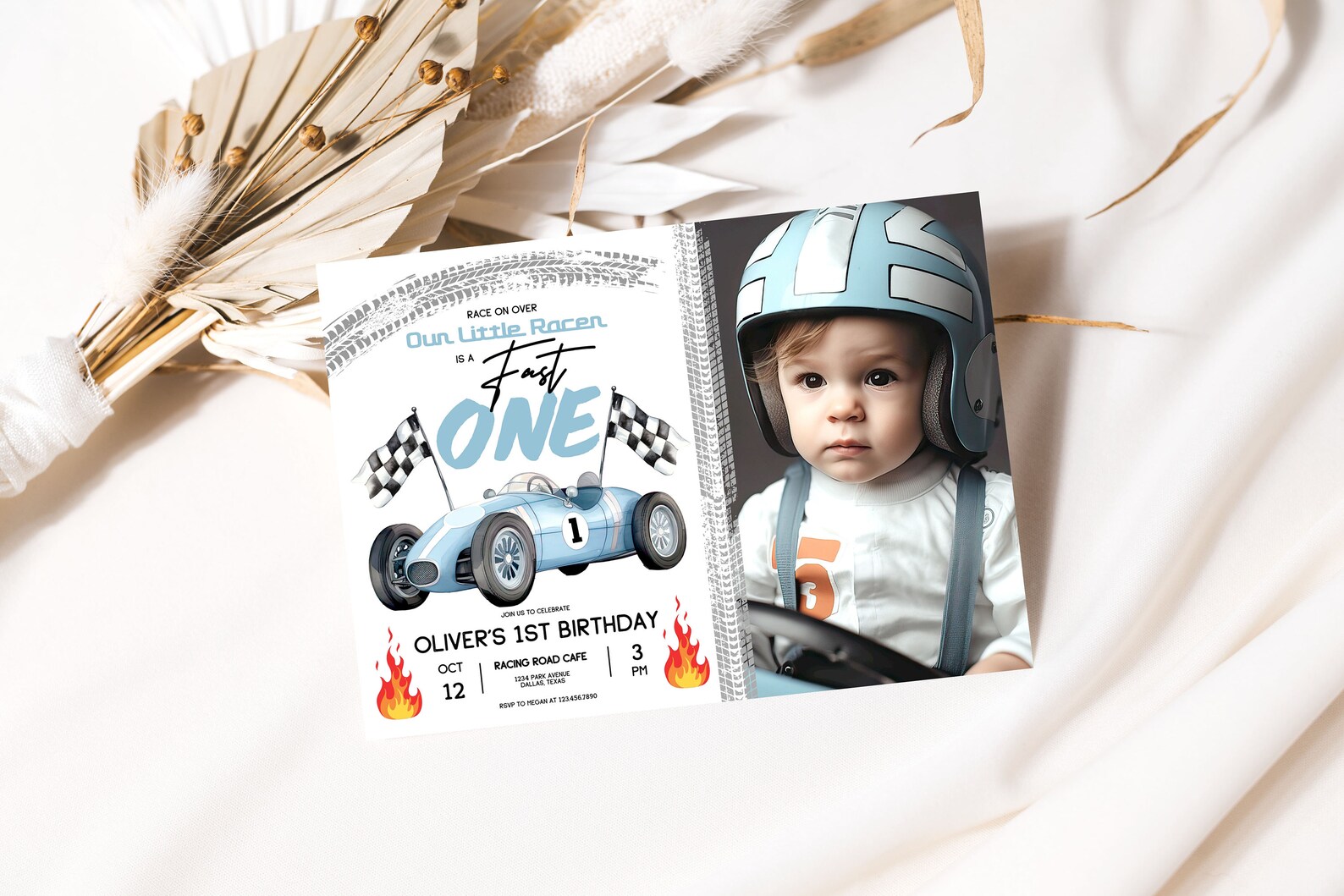 Editable Fast One Birthday Invitation Party Race Car First - Etsy