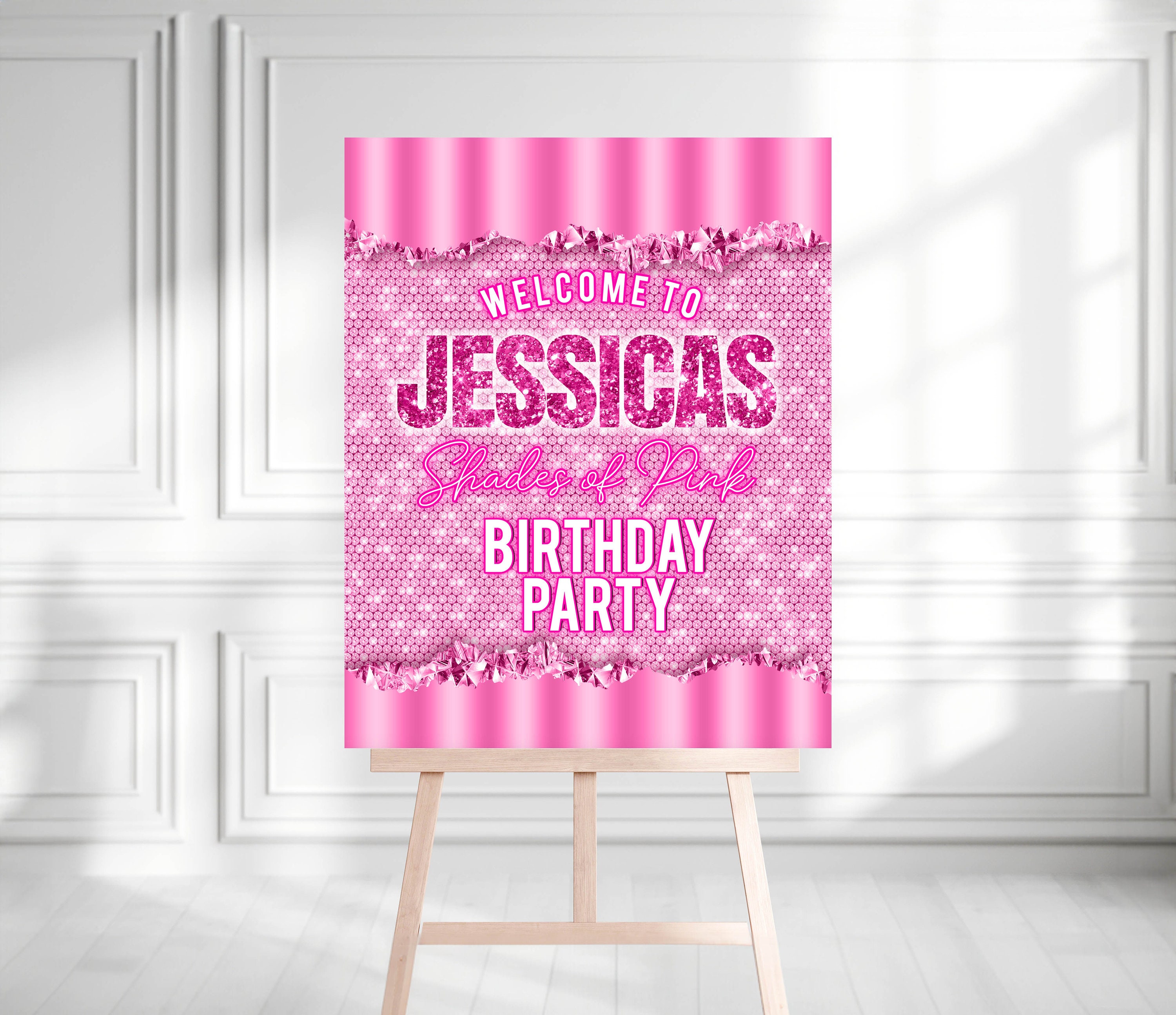 Shades of Pink Birthday Gift Bag Label: Editable Template Favor ...