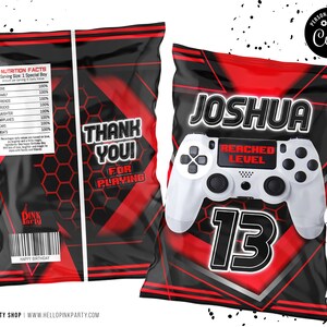 Gamer Birthday Gable Box Labels, Printable Templates, Gaming Birthday ...