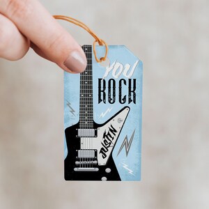 Rock Star Birthday Thank You Tag, Template Printable, Rock and Roll ...